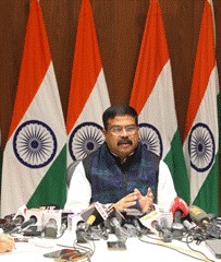 Shri Dharmendra Pradhan interacts with media on Tribal Empowerment in ...